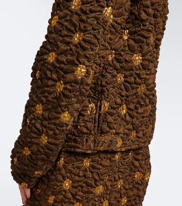 Dries Van Noten Embellished Floral Cloque Jacket