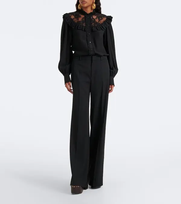 Chloé Virgin Wool Wide-leg Pants