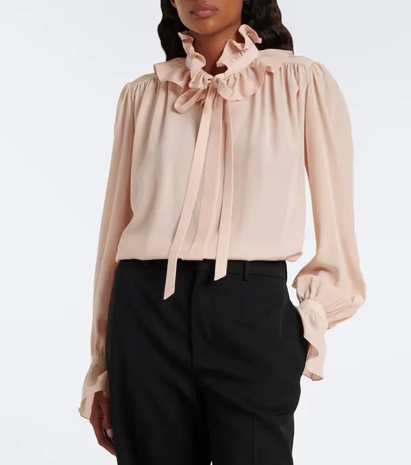 Chloé Ruffled Silk Chiffon Blouse