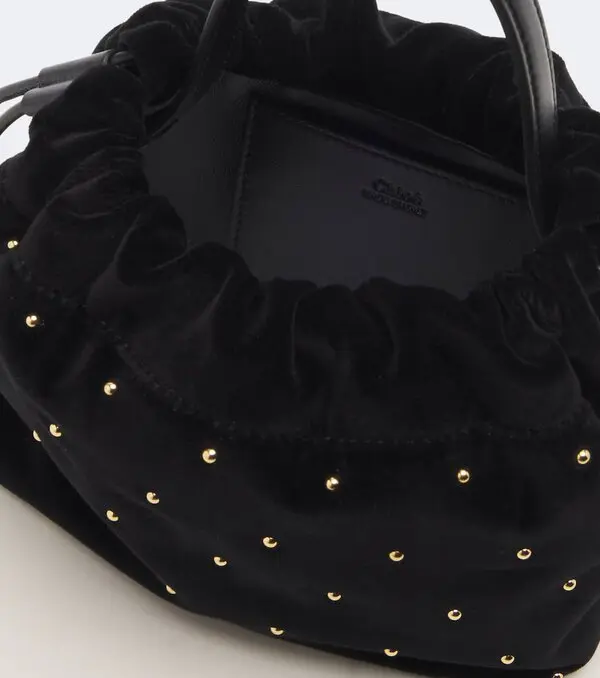 Chloé Icons Mini Studded Velvet Shoulder Bag