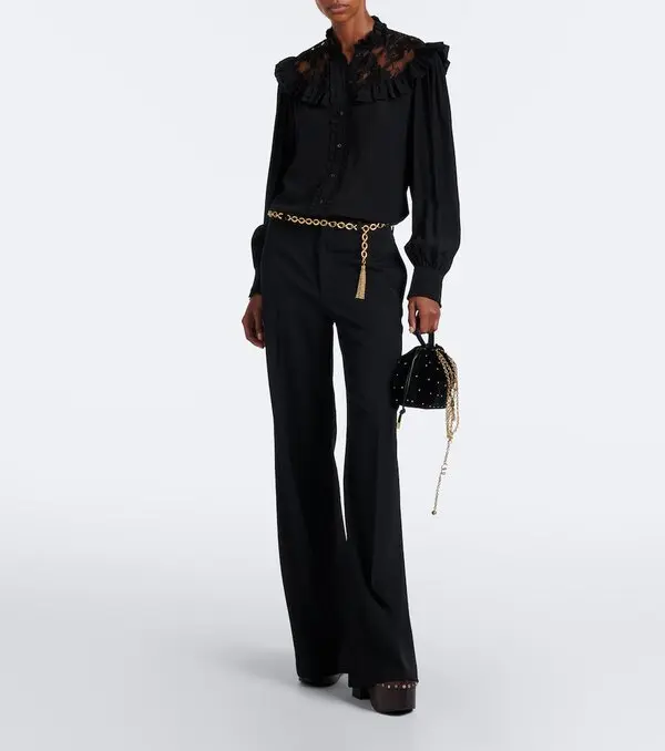 Chloé Icons Mini Studded Velvet Shoulder Bag