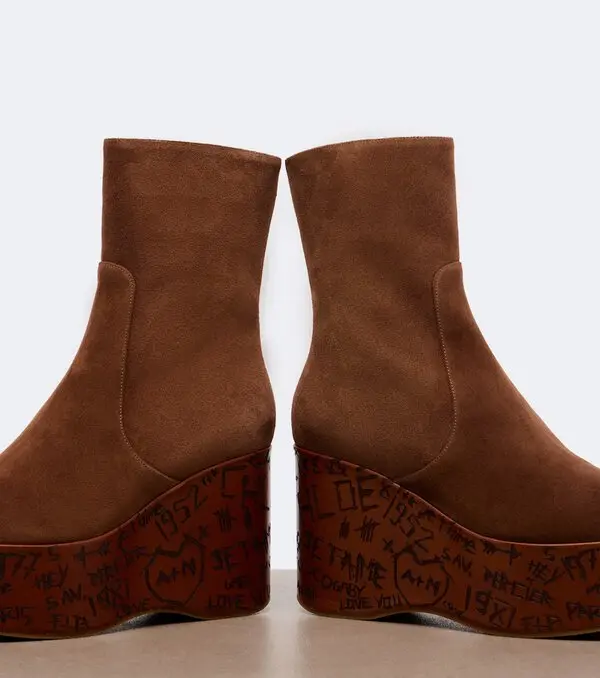 Chloé Maxime Suede Mid-calf Boots