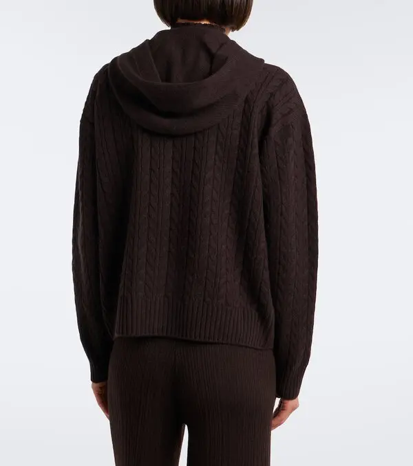 Agnona Cable-knit Cashmere Zip-up Hoodie