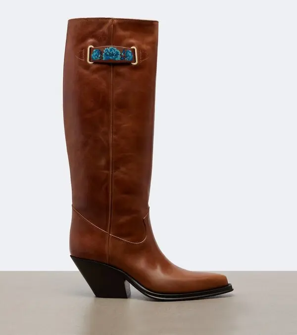 Chloé Azelan Leather Knee-high Boots
