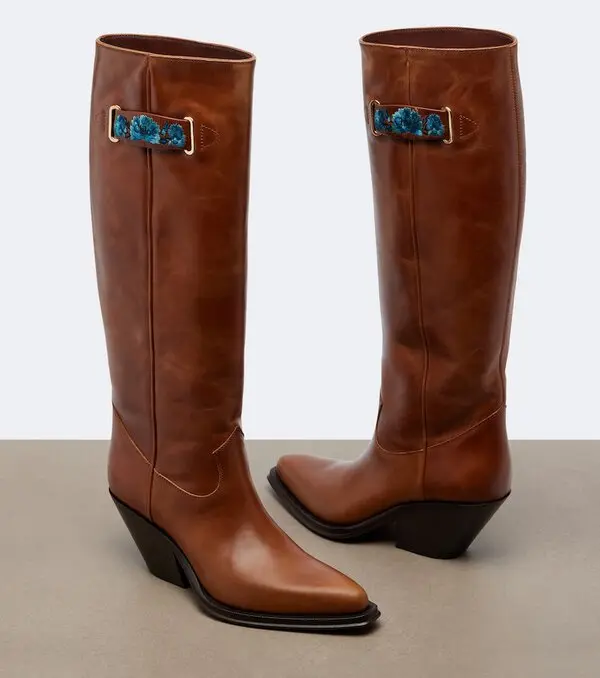 Chloé Azelan Leather Knee-high Boots