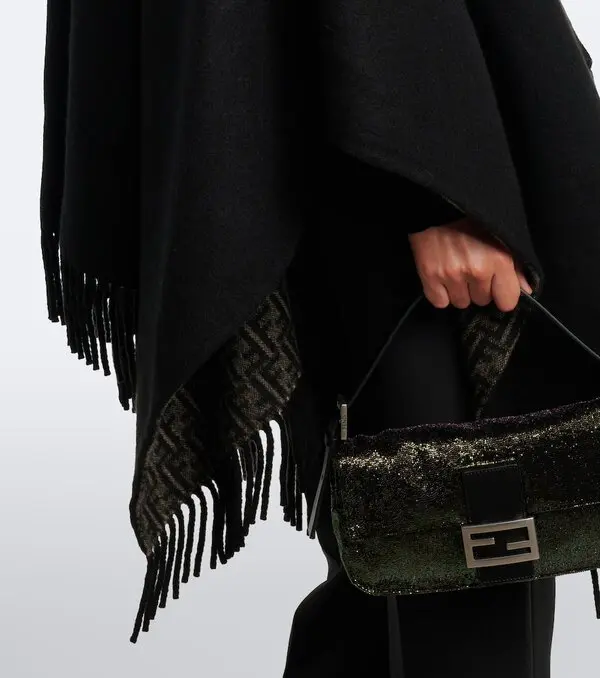 Fendi Reversible Wool And Cashmere Poncho