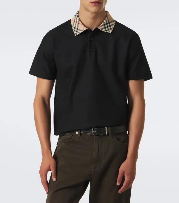 Burberry Check Cotton Pique Polo Shirt