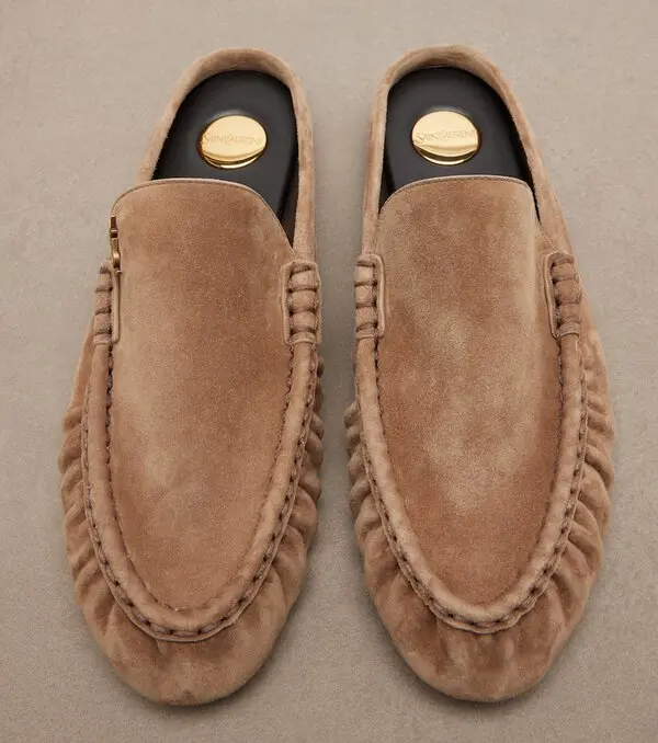 Saint Laurent Le Loafer Suede Mules