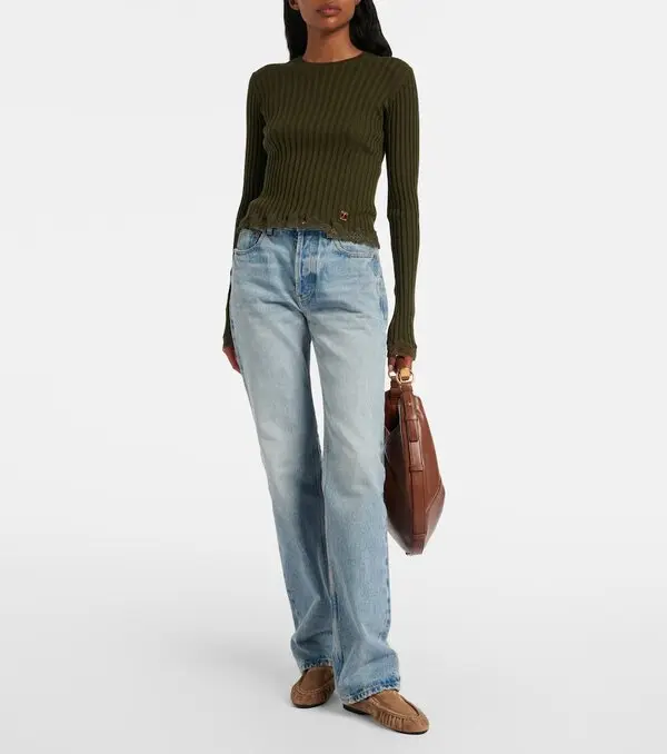 Saint Laurent Le Loafer Suede Mules
