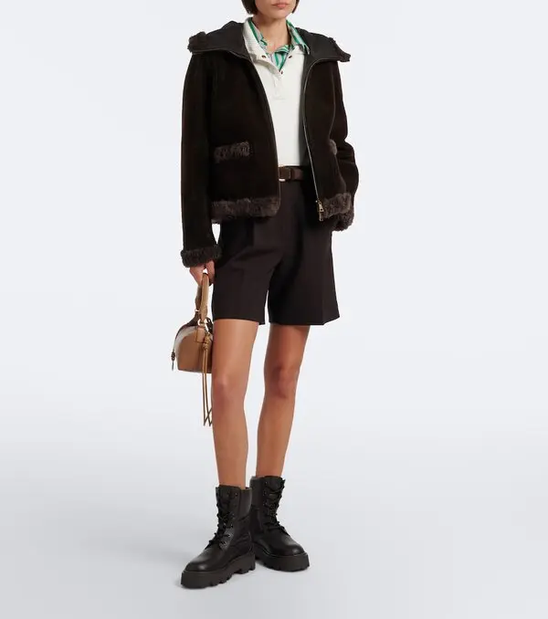 Moncler Leuctre Shearling-trimmed Down Jacket