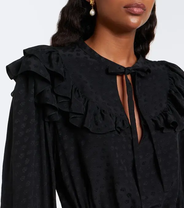 Chloé Ruffled Jacquard Silk Minidress