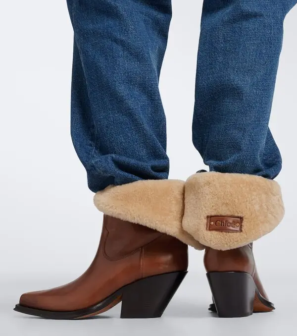 Chloé Azelan Shearling-lined Ankle Boots