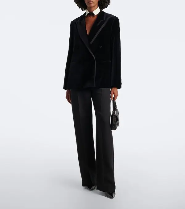 Fendi Double-breasted Velvet Blazer