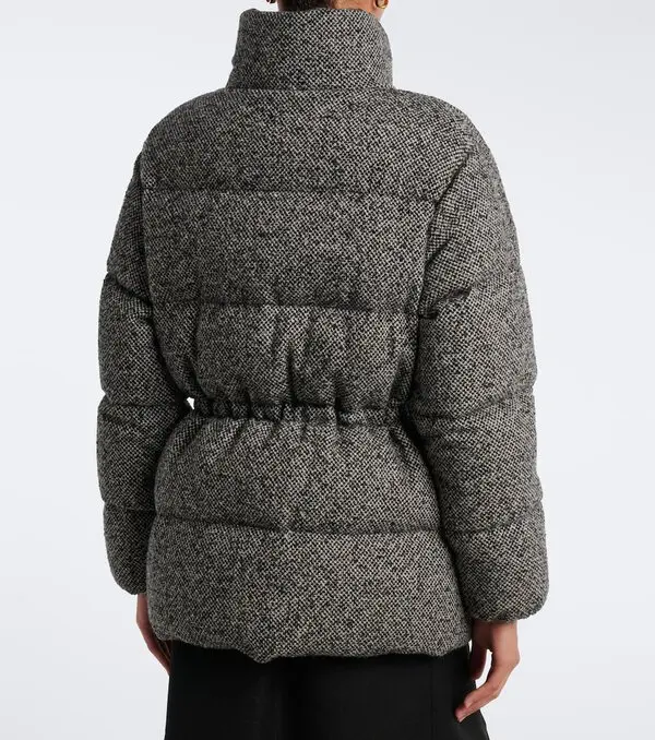 Moncler Wool-blend Tweed Down Jacket