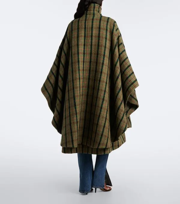 Chloé Checked Wool Poncho