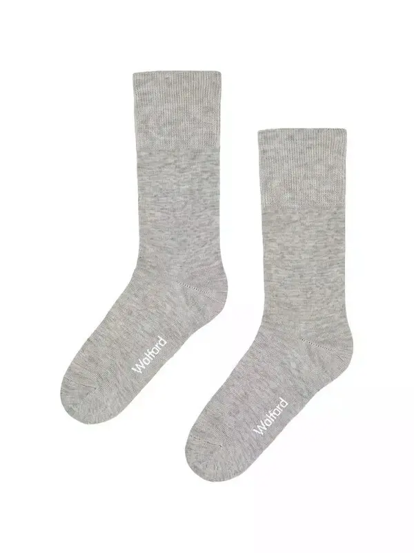 Wolford Terry-panelled Ribbed-cuff Socks - Grey