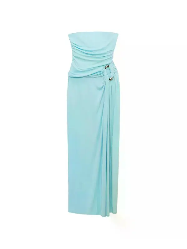 Simkhai Emma Strapless Bustier Bodycon Maxi Gown - Blue