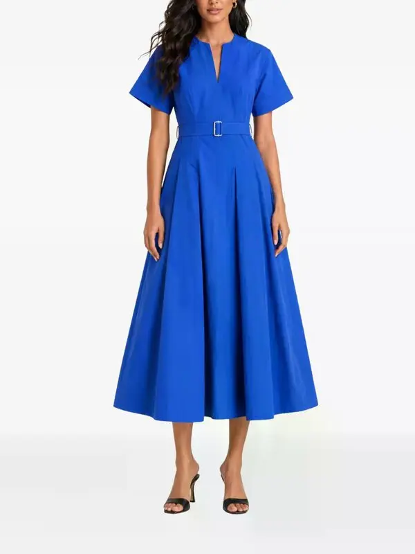Simkhai Corinne Belted Flared Midi Dress