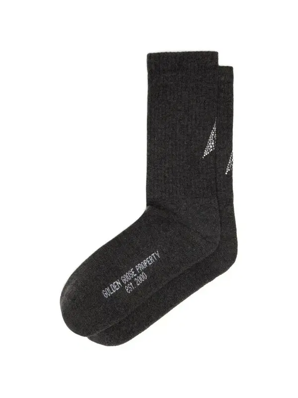 GOLDEN GOOSE Socks Low Rib/back Crystal Star - Grey