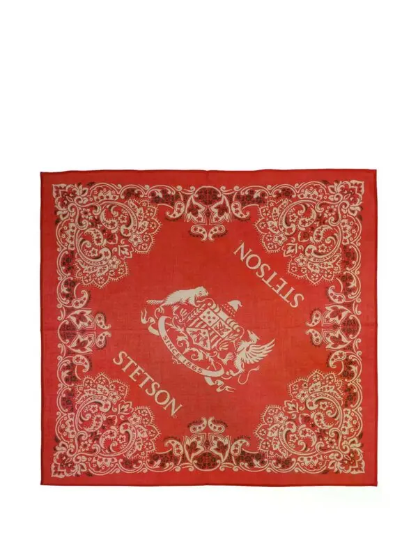 Stetson Paisley-print Cotton Scarf - Red