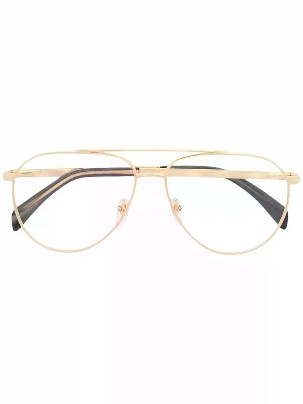 DB EYEWEAR BY DAVID BECKHAM Polished-effect Pilot-frame Glasses - Gold