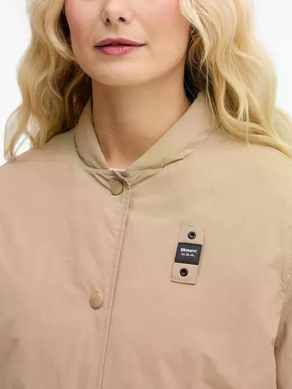 BLAUER. Olivia Logo-patch Button-up Bomber Jacket
