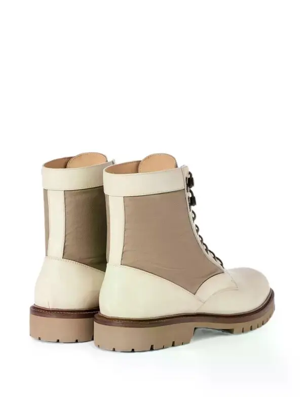Brunello Cucinelli Polished Calfskin And Techno Cotton Boots