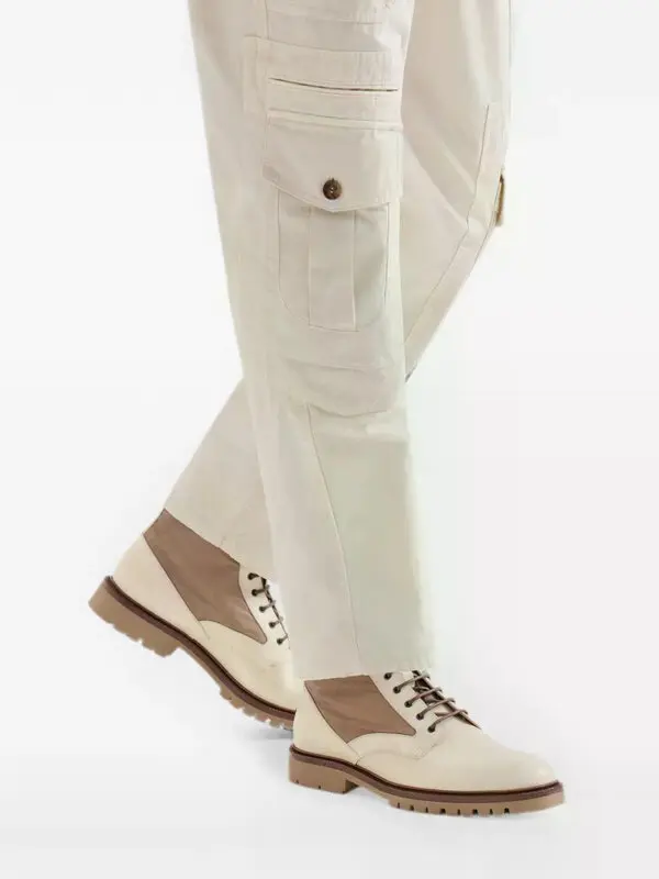 Brunello Cucinelli Polished Calfskin And Techno Cotton Boots