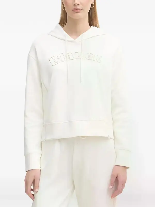 BLAUER. Fayette Logo-embroidered Drawstring Hoodie - White