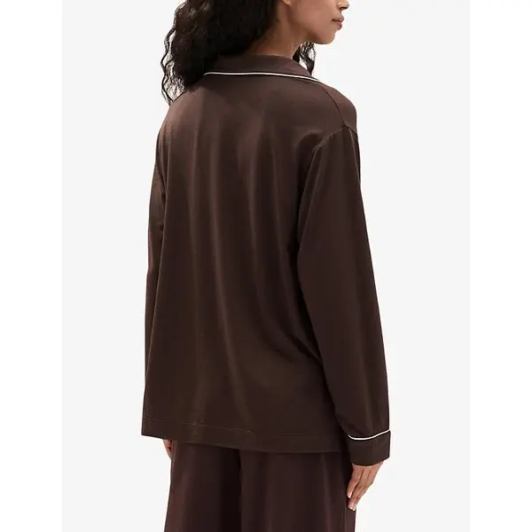 THE WHITE COMPANY Relaxed-fit Piped Jersey Pyjama Set