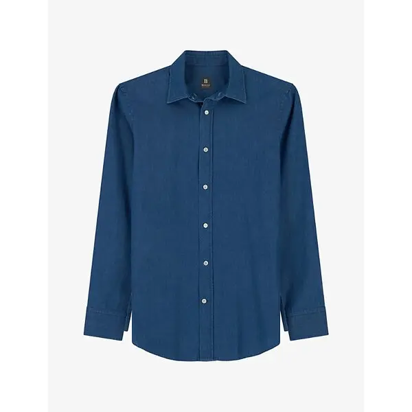 Boggi Milano Washed Regular-fit Denim Shirt