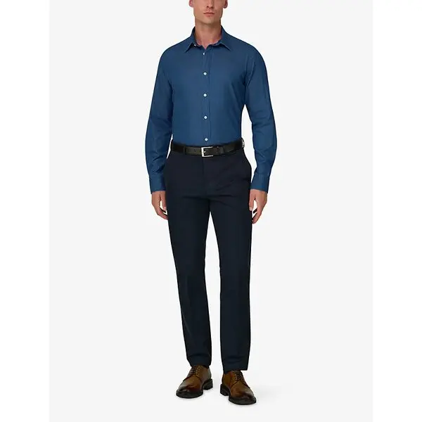 Boggi Milano Washed Regular-fit Denim Shirt
