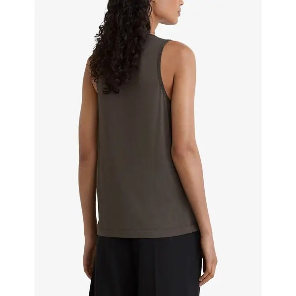 REISS Ruby Scoop-neck Satin Vest Top