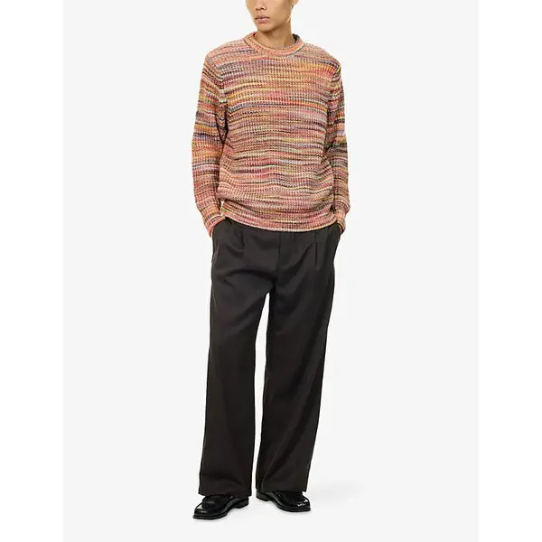 LES DEUX Space Ribbed Crewneck Cotton-blend Jumper