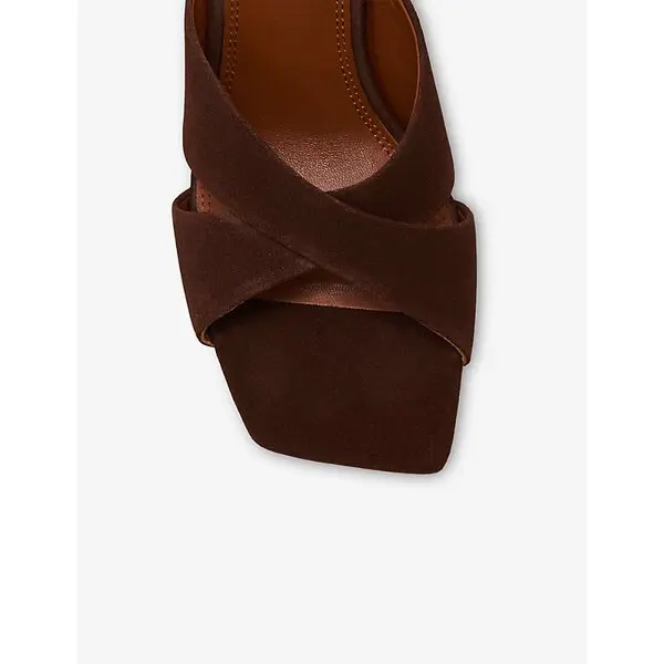 REISS Rochelle Suede Block-heel Mules