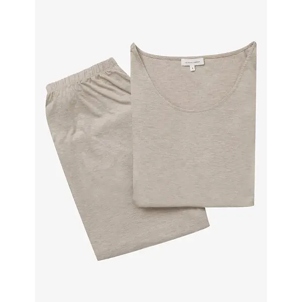 THE WHITE COMPANY Scoop-neck Lace-trim Jersey Pyjama Set - Midnight