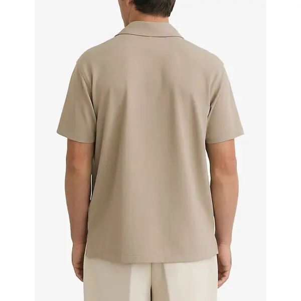 REISS River Stretch-textured Cuban Woven Shirt