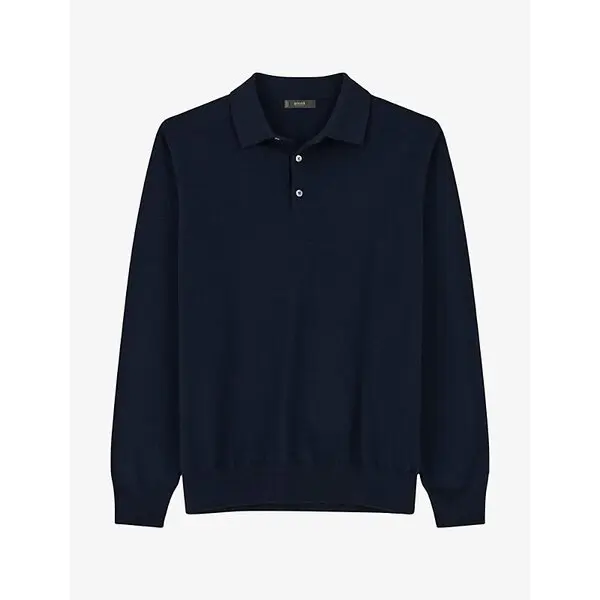 Boggi Milano Polo-collar Regular-fit Merino Wool Jumper