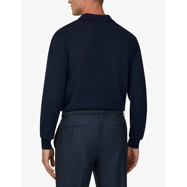 Boggi Milano Polo-collar Regular-fit Merino Wool Jumper