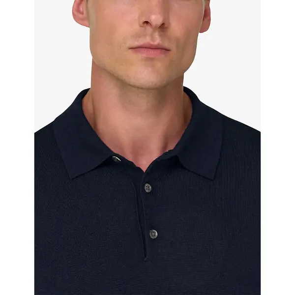 Boggi Milano Polo-collar Regular-fit Merino Wool Jumper