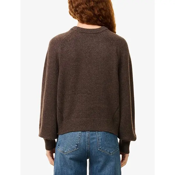 Paige Zaire Ribbed-trim Wool-blend Jumper - Sable