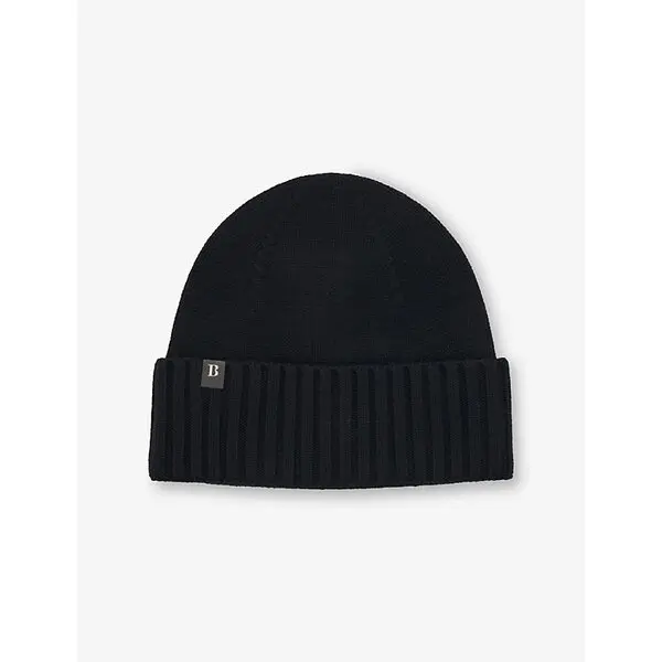 Boggi Milano Logo-patch Wool-blend Beanie Hat