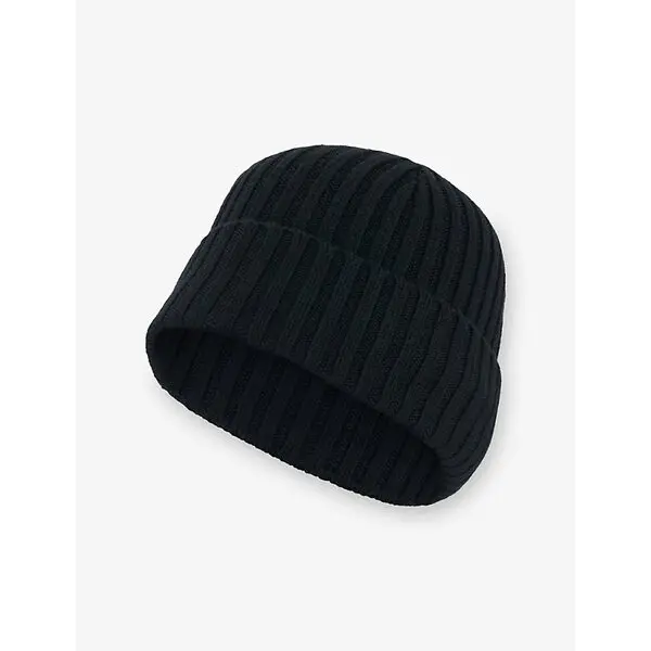 Boggi Milano Logo-patch Wool-blend Beanie Hat