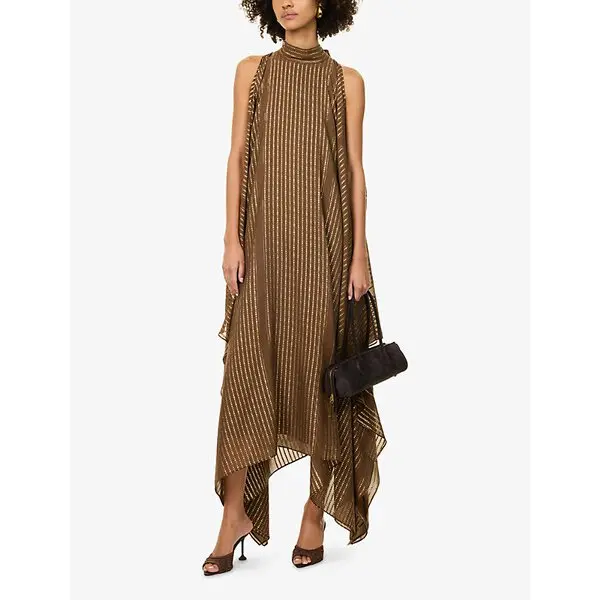 TALLER MARMO Agadez Cold-shoulder Chiffon Fil Coupè Kaftan Dress