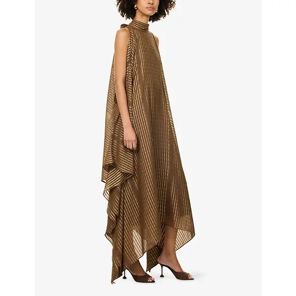 TALLER MARMO Agadez Cold-shoulder Chiffon Fil Coupè Kaftan Dress
