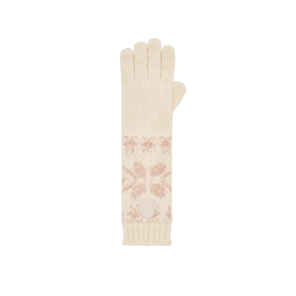 Moncler Jacquard Knit Gloves - White