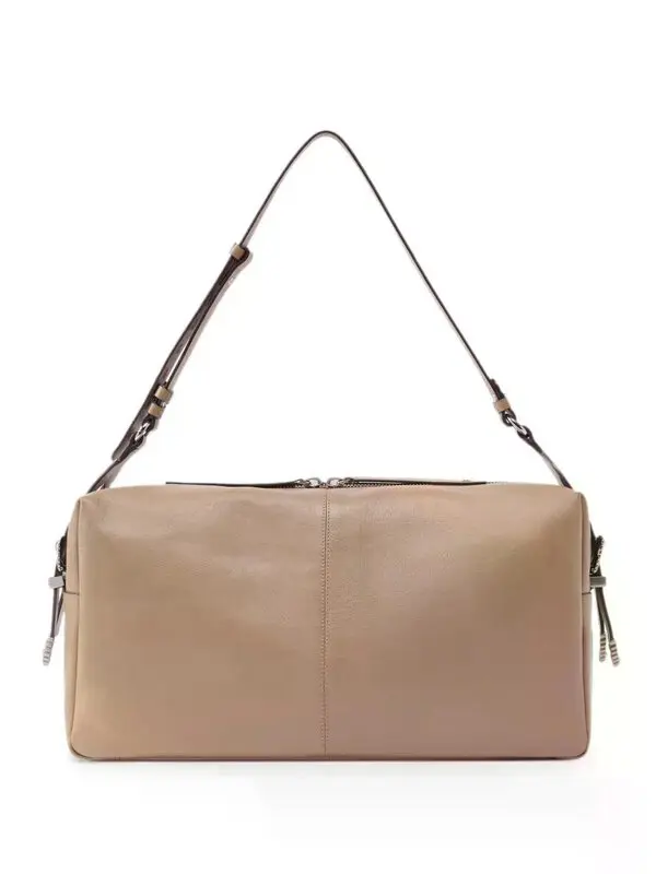 Pinko Buckle-detail Leather Shoulder Bag - Neutrals