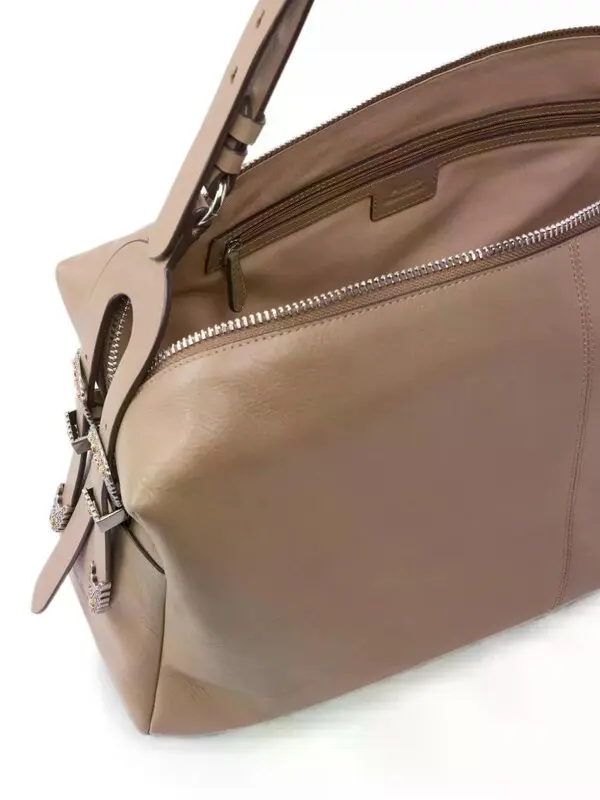 Pinko Buckle-detail Leather Shoulder Bag