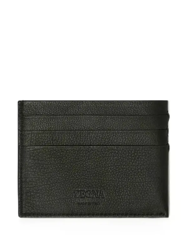 Zegna Dark Olive Green Secondskin Card Case - Black