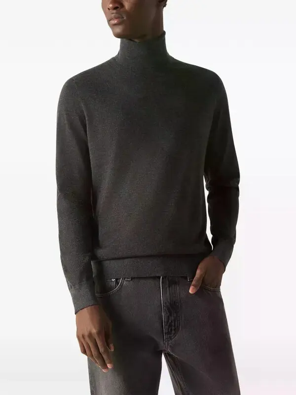 Zegna Dark Mélange Cashseta Turtleneck Sweater